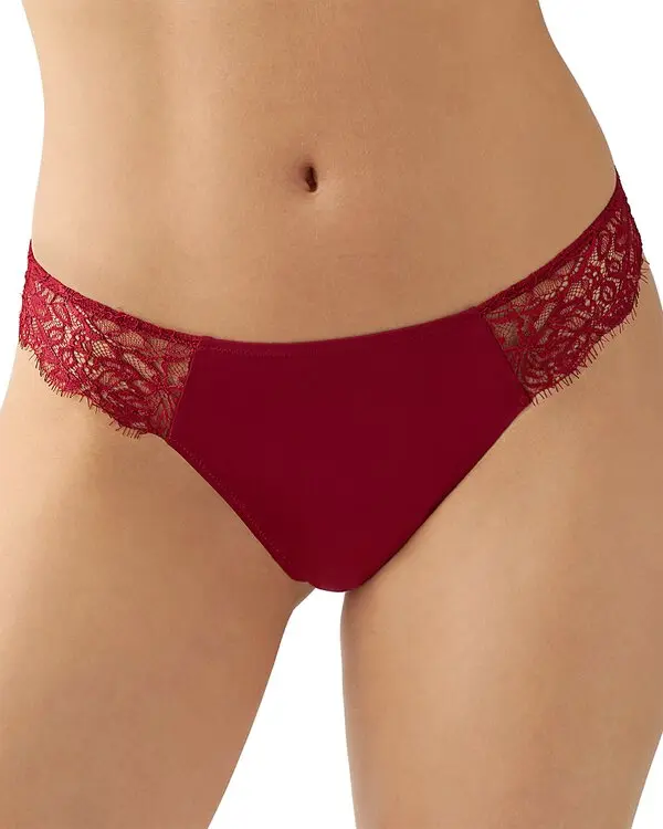 Wacoal B. Tempt'd It's On Lace Trim Thong - Biking Red