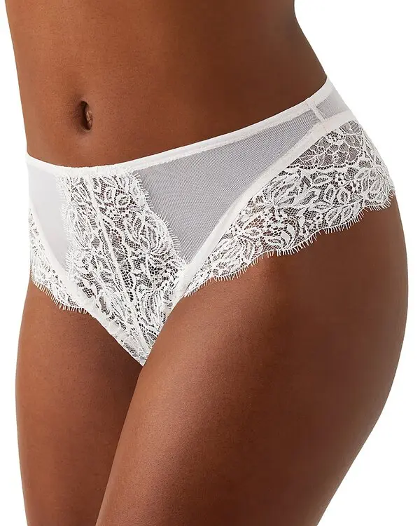 Wacoal B. Tempt'd It's On Mesh Lace Thong - Sea Salt