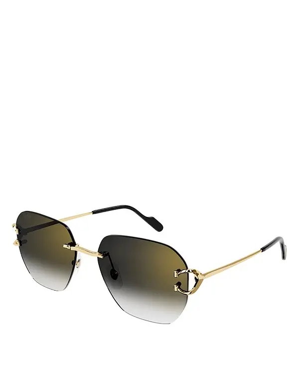 Cartier Signature C Square Sunglasses - Gold/black Gradient