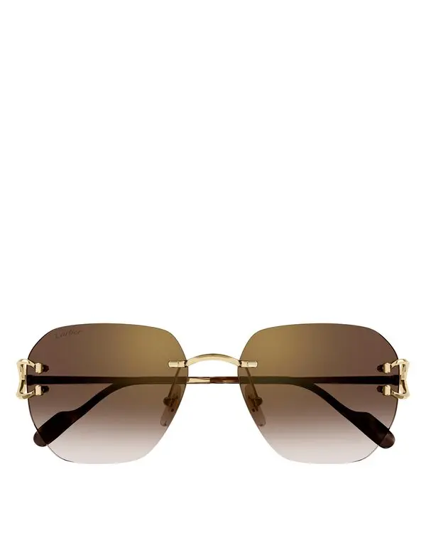 Cartier Signature C Square Sunglasses - Gold/brown Gradient