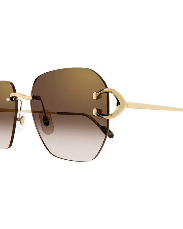 Cartier Signature C Square Sunglasses - Gold/brown Gradient