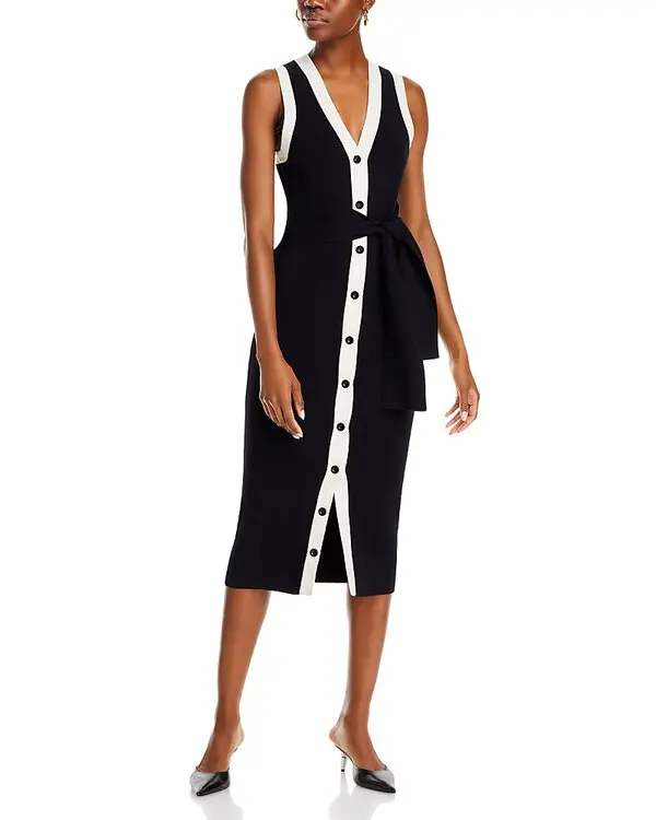 TOCCIN Victoria Button Front Midi Dress