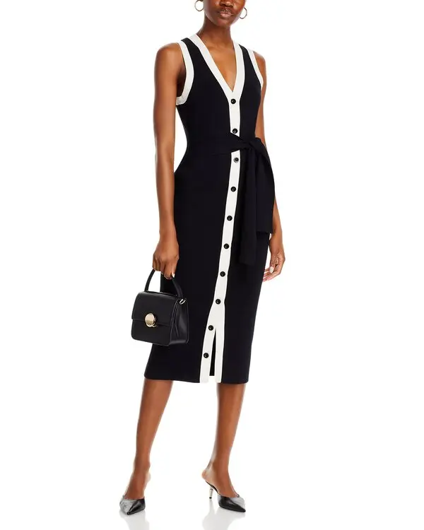 TOCCIN Victoria Button Front Midi Dress