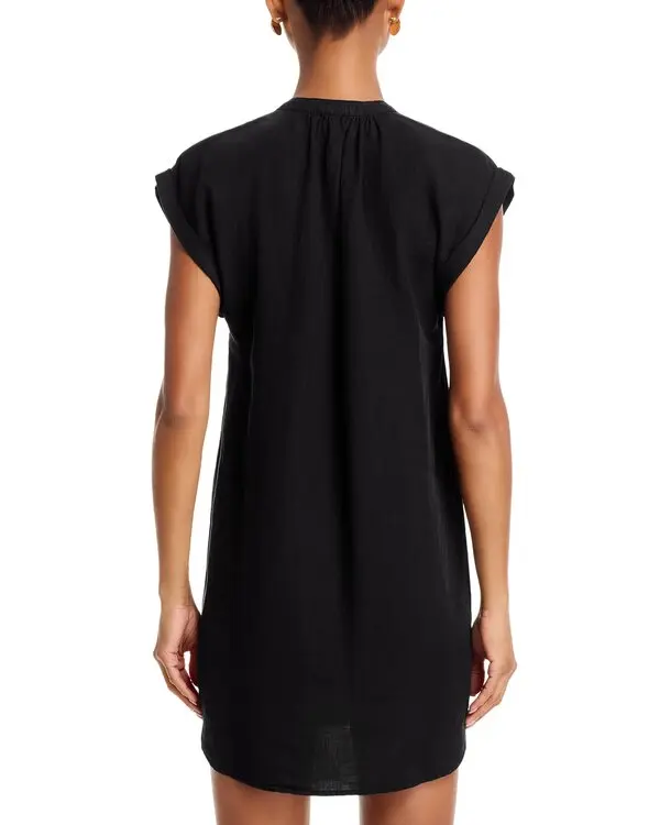 Bella Dahl Linen Cap Sleeve Henley Mini Dress