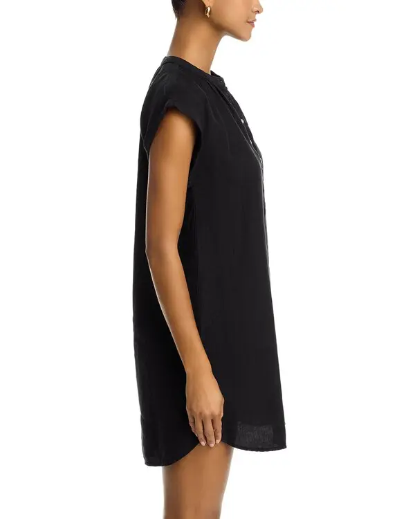 Bella Dahl Linen Cap Sleeve Henley Mini Dress