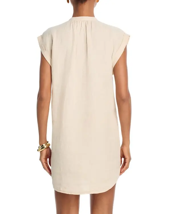 Bella Dahl Linen Cap Sleeve Henley Mini Dress