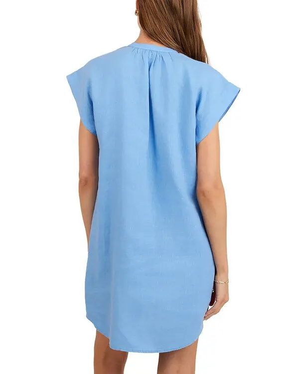 Bella Dahl Linen Cap Sleeve Henley Mini Dress