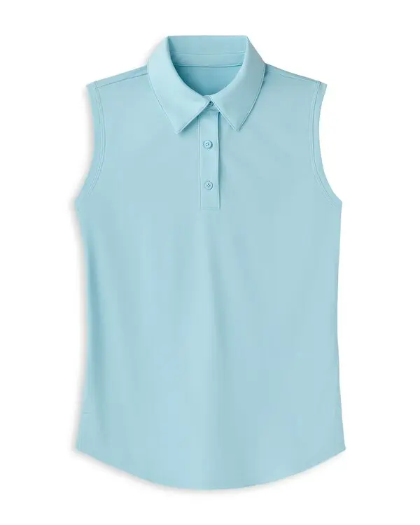 RHONE Course To Court Sleeveless Polo - Pool Blue