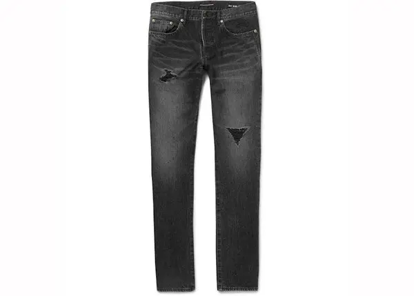 Saint Laurent Slim-fit Distressed Denim Jeans