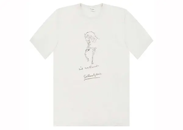 Saint Laurent Tout Terriblement Printed T-shirt - Dirty Ecru