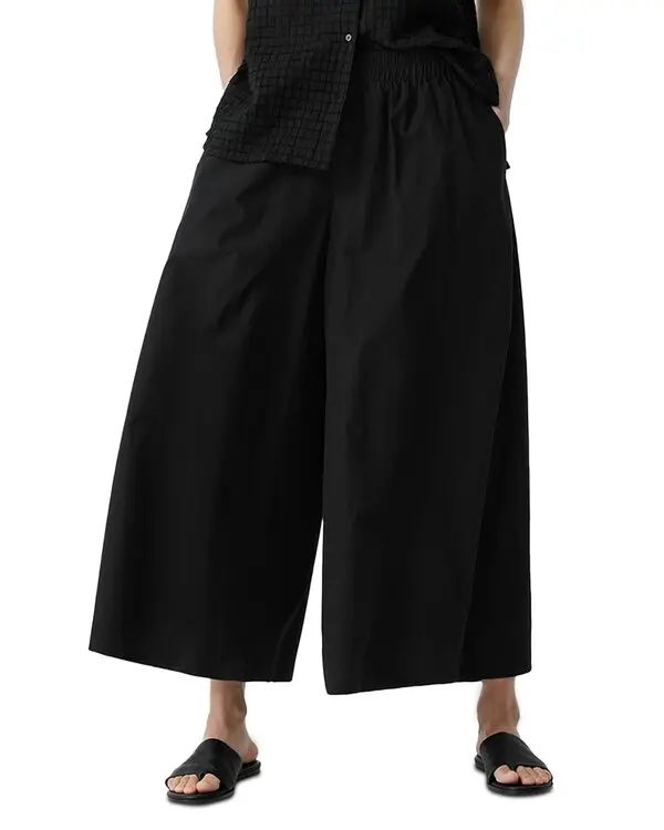 Eileen Fisher Cotton Cropped Wide Leg Pants