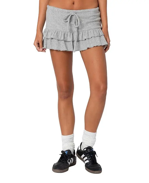 EDIKTED Delia Ruffled Terry Mini Skort