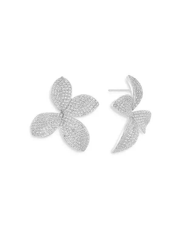 BY ADINA EDEN Pave Fancy On The Ear Stud Earrings - Silver