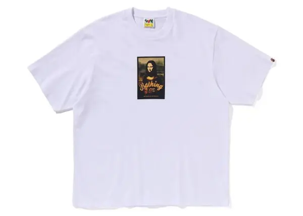 A BATHING APE Art Print Relaxed Fit Tee Shirt - White