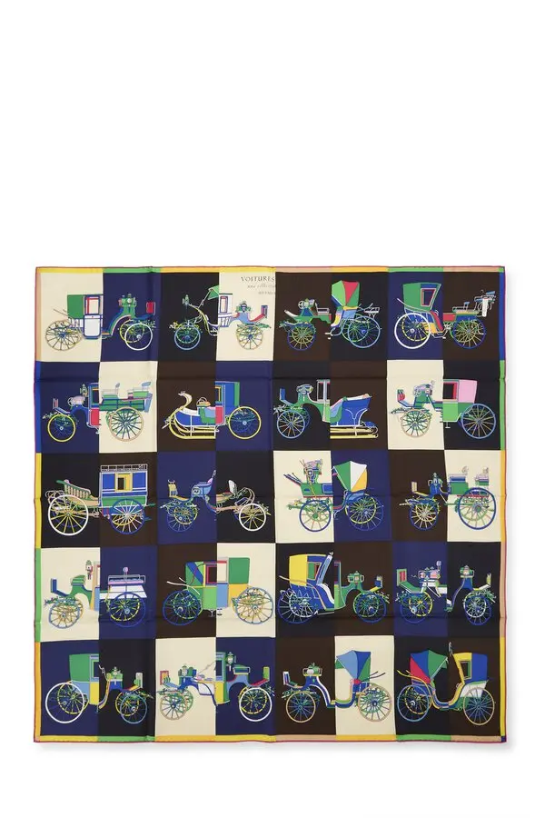 Hermès Multicolor 'voitures Exquises' Silk Scarf 90 - Multi