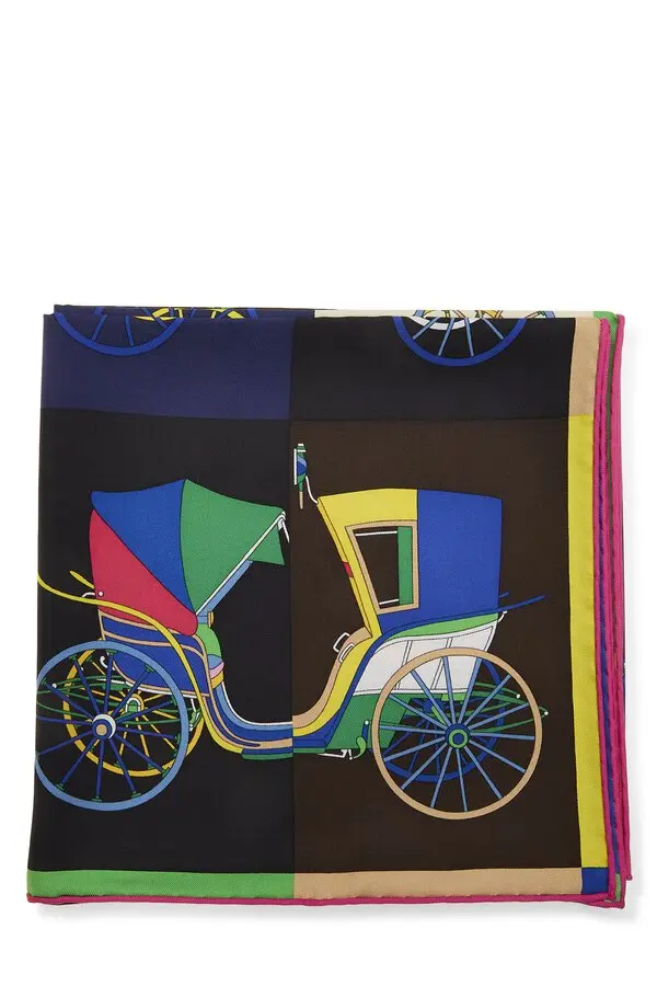 Hermès Multicolor 'voitures Exquises' Silk Scarf 90 - Multi