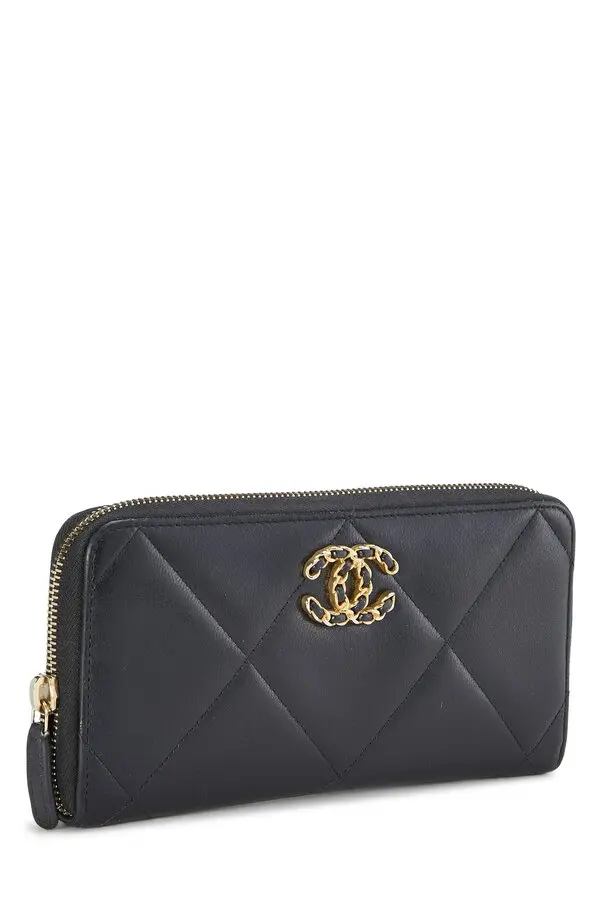 Chanel Quilted Lambskin 19 Zip Around Wallet