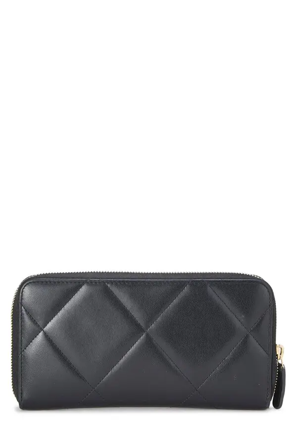Chanel Quilted Lambskin 19 Zip Around Wallet