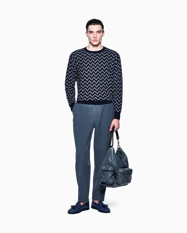 Giorgio Armani Single-pleat Linen-canvas Trousers - Grey