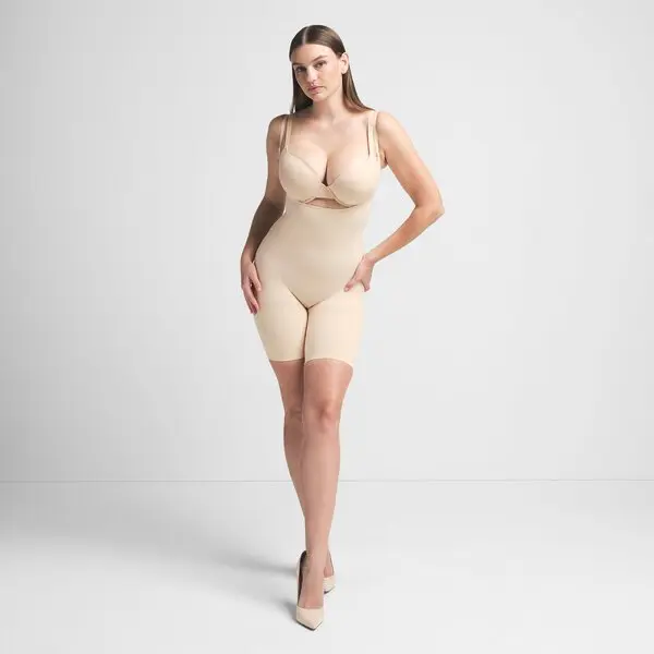 SKIMS Seamless Sculpt Butt Lifting Open Bust Bodysuit - Sand