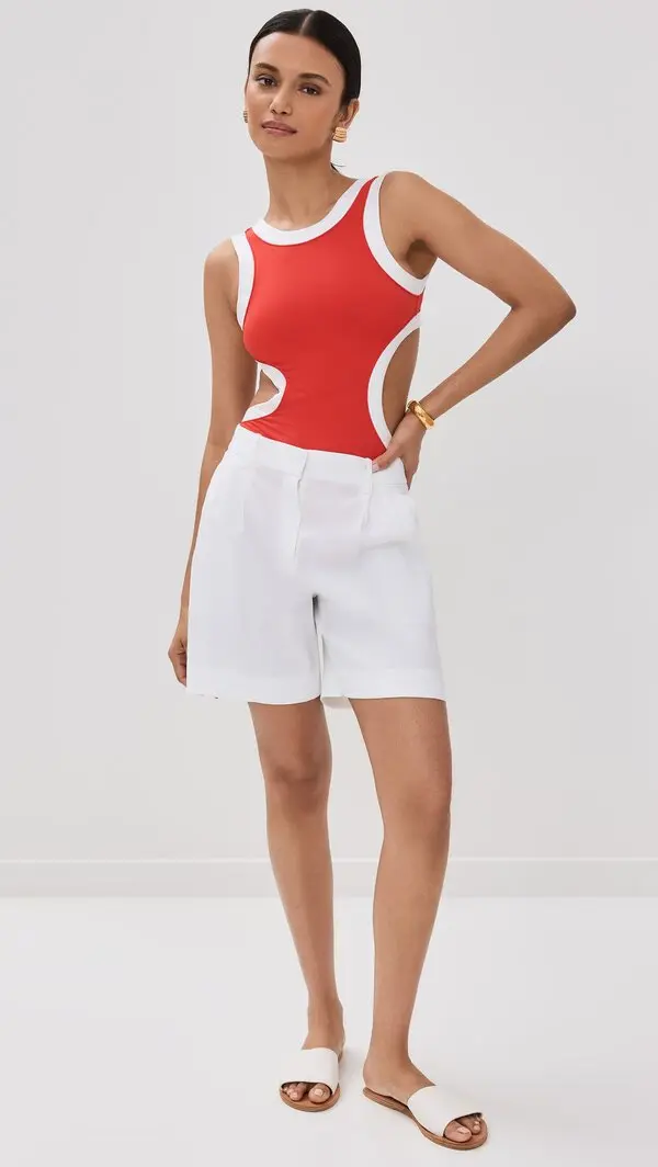 Staud Dolce One-piece - Red/white