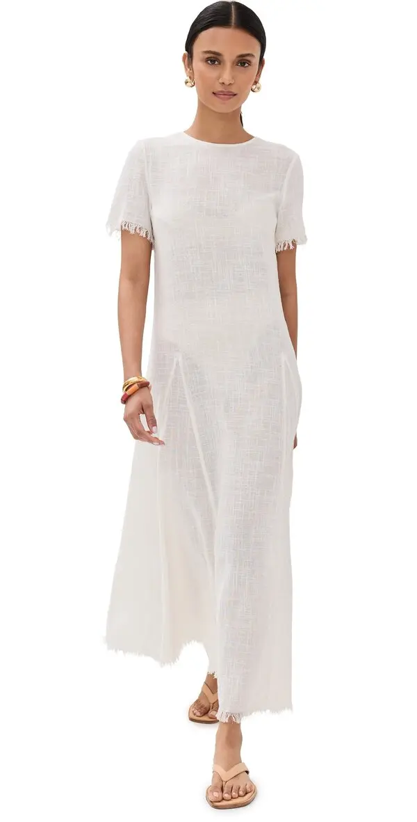 Staud Le Havre Gauze Dress - Buttercream