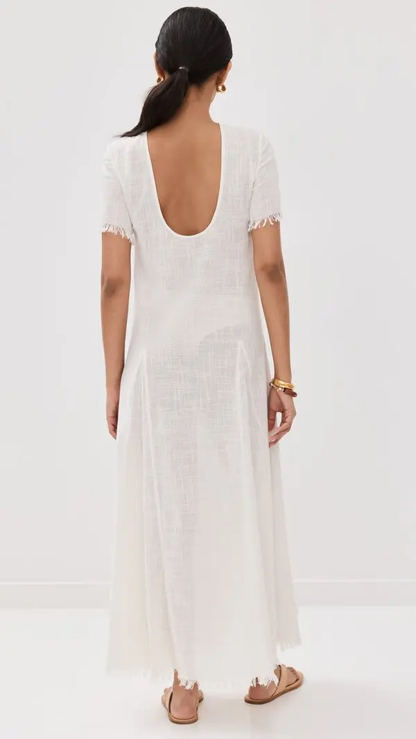 Staud Le Havre Gauze Dress - Buttercream