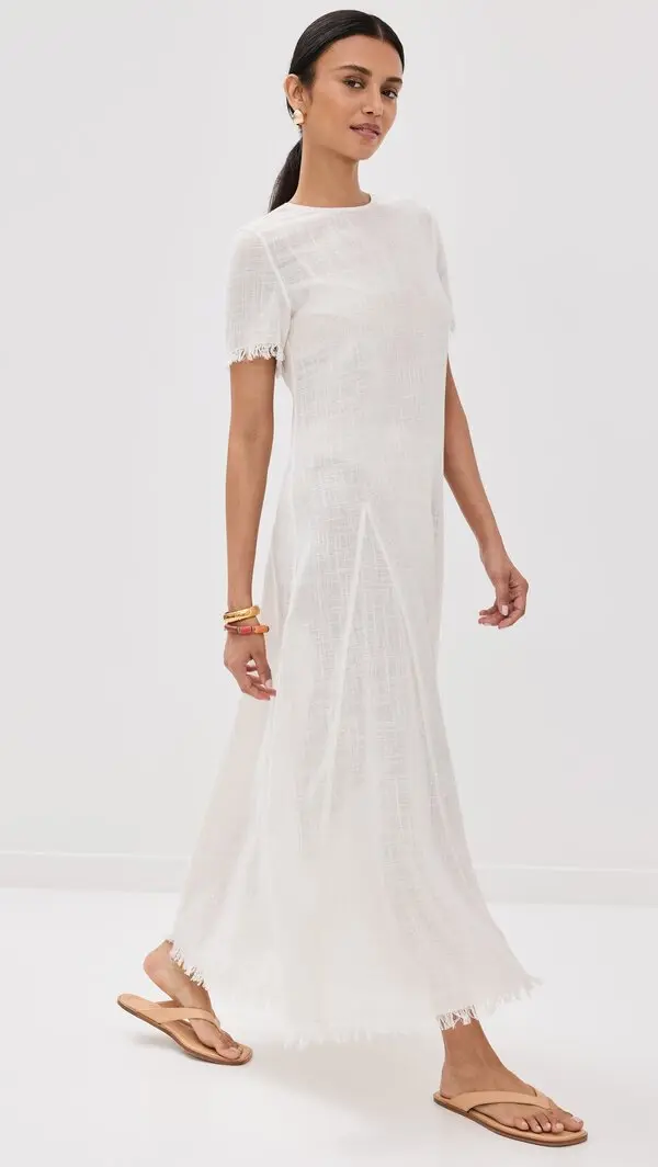 Staud Le Havre Gauze Dress - Buttercream