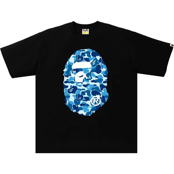 A BATHING APE Abc Camo Big Ape Head Rlx Tee /blue - Black