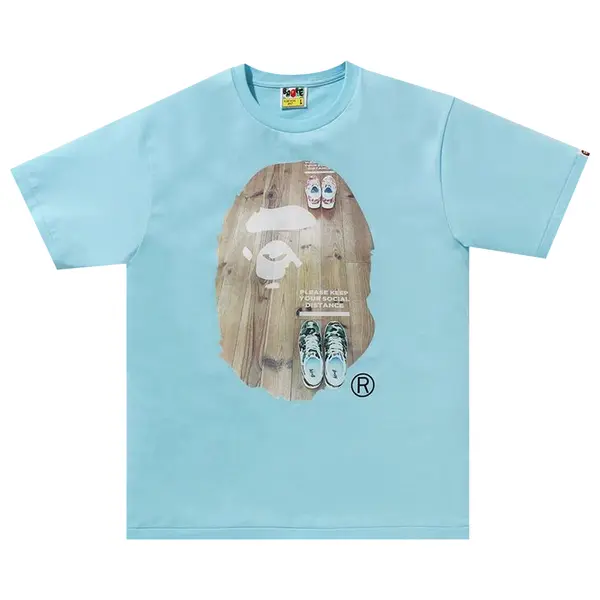 A BATHING APE Social Distance Big Ape Head Tee /sax