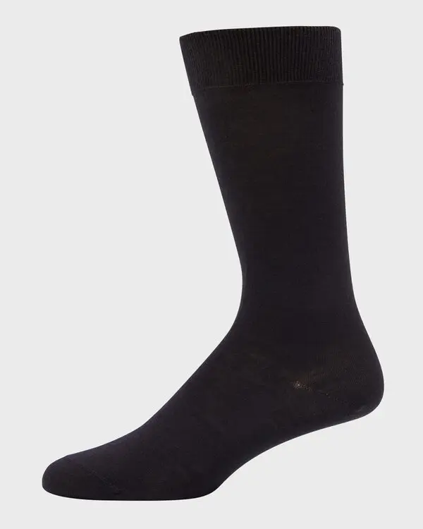 BRESCIANI Knit Crew Socks - Blue Pattern