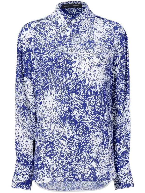 Proenza Schouler Abstract-print Blouse - Blue