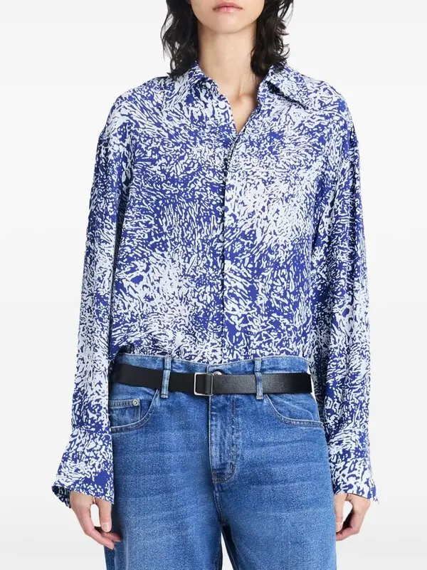 Proenza Schouler Abstract-print Blouse - Blue