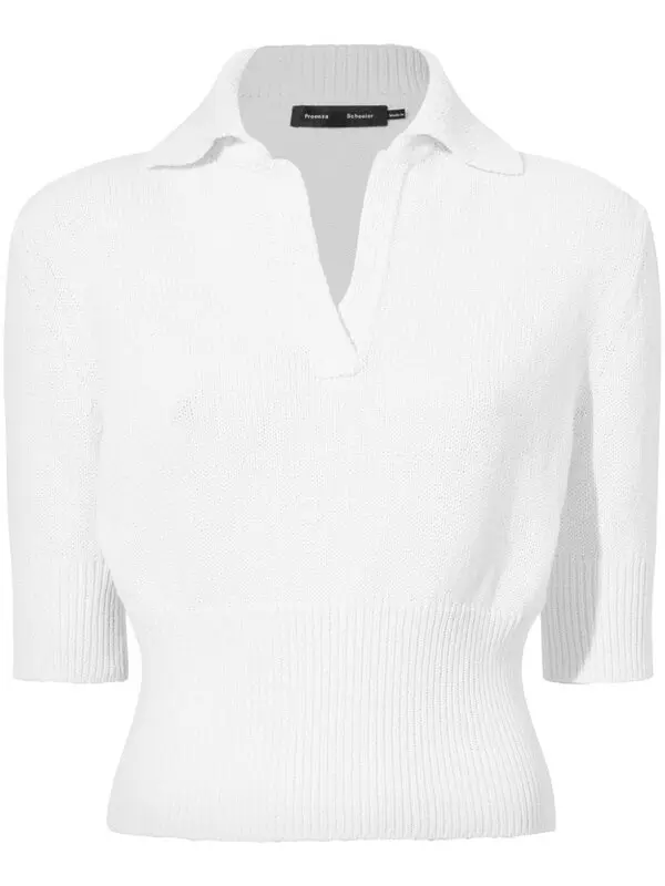 Proenza Schouler Reeve Cotton-blend Polo Top - White