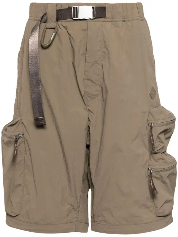SPOONYARD Belted Wide-leg Shorts - Green
