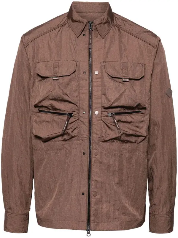 SPOONYARD Crinkled Shirt Jacket - Brown