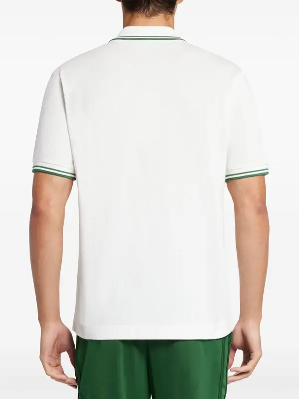 Lacoste Slogan-embroidered Cotton Polo Shirt