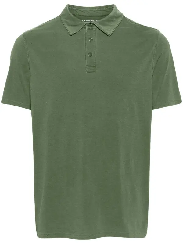 Majestic Filatures Organic Cotton-blend Polo Shirt - Green