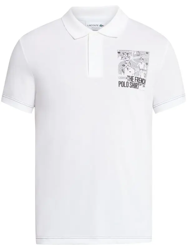 Lacoste Movement Graphic-print Polo Shirt - White