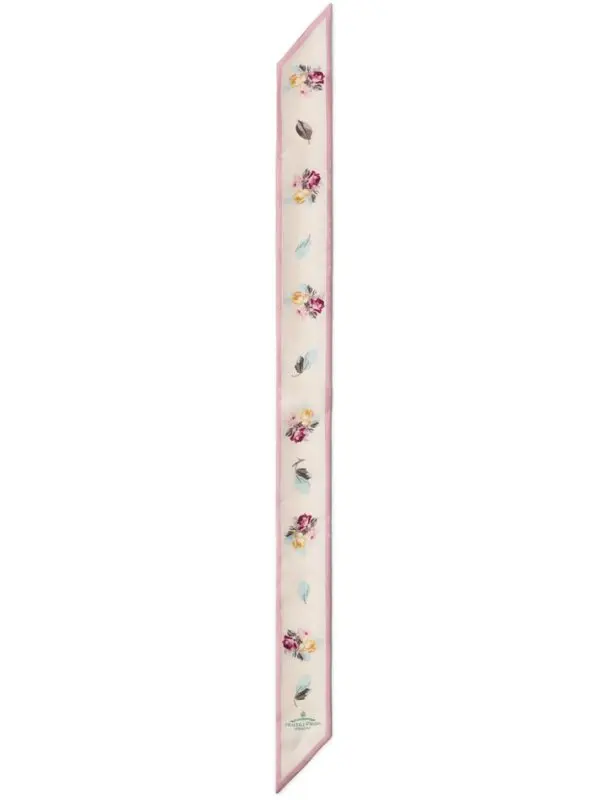 Prada Floral-print Silk Scarf - Neutrals