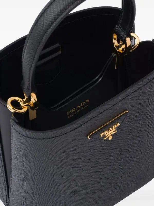 Prada Saffiano Leather Mini Tote - Black