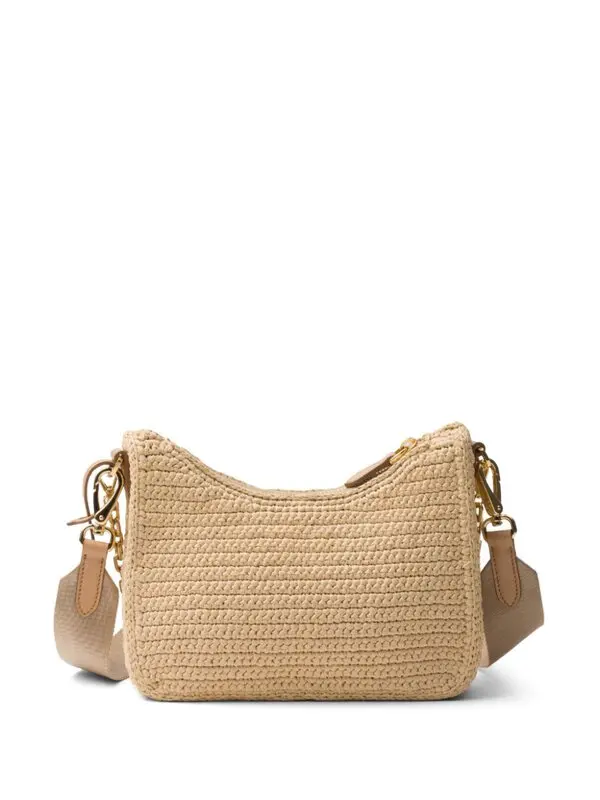 Prada Re-edition 2005 Crochet-knit Shoulder Bag - Neutrals