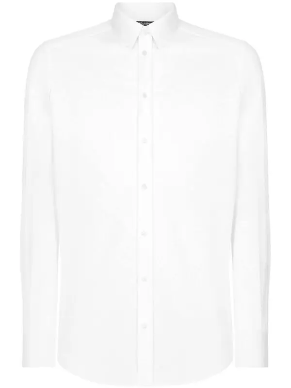 Dolce & Gabbana Long-sleeve Stretch-cotton Shirt - White