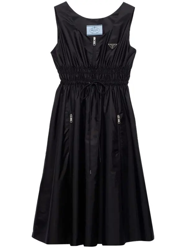 Prada Logo-appliqué Re-nylon Midi Dress