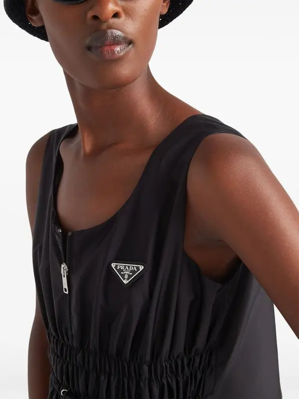 Prada Logo-appliqué Re-nylon Midi Dress