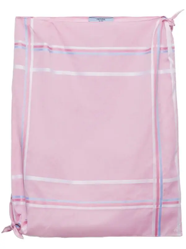 Prada Checked Cotton Miniskirt - Pink