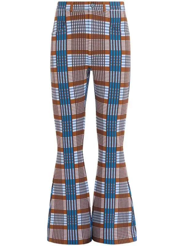 Marni Check-print Flared Trousers