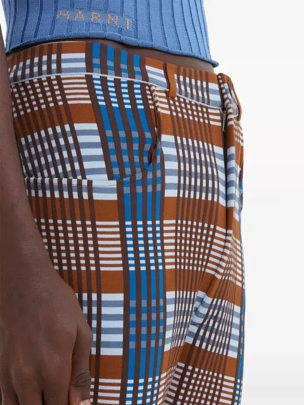 Marni Check-print Flared Trousers