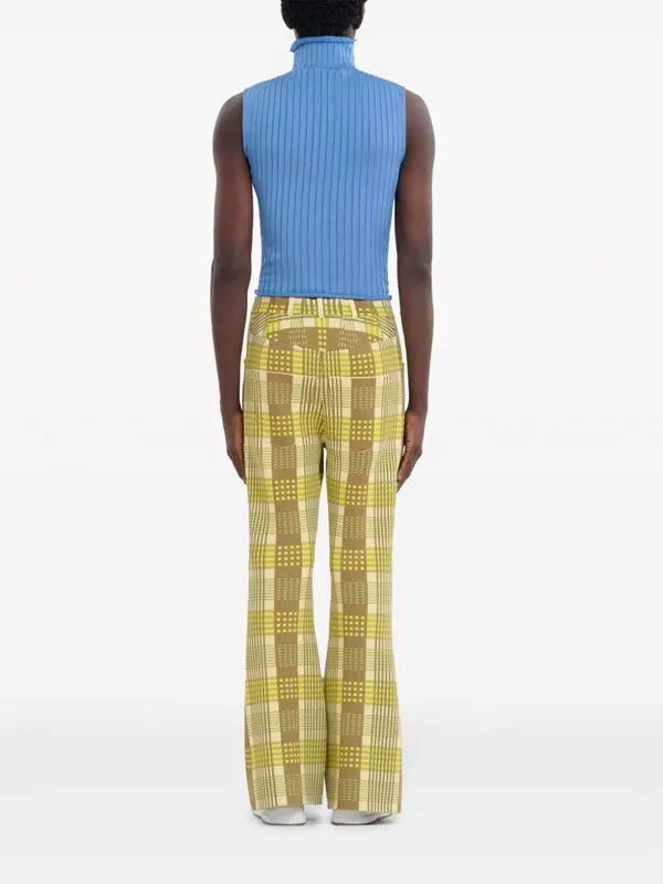 Marni Plaid Flared Trousers - Yellow