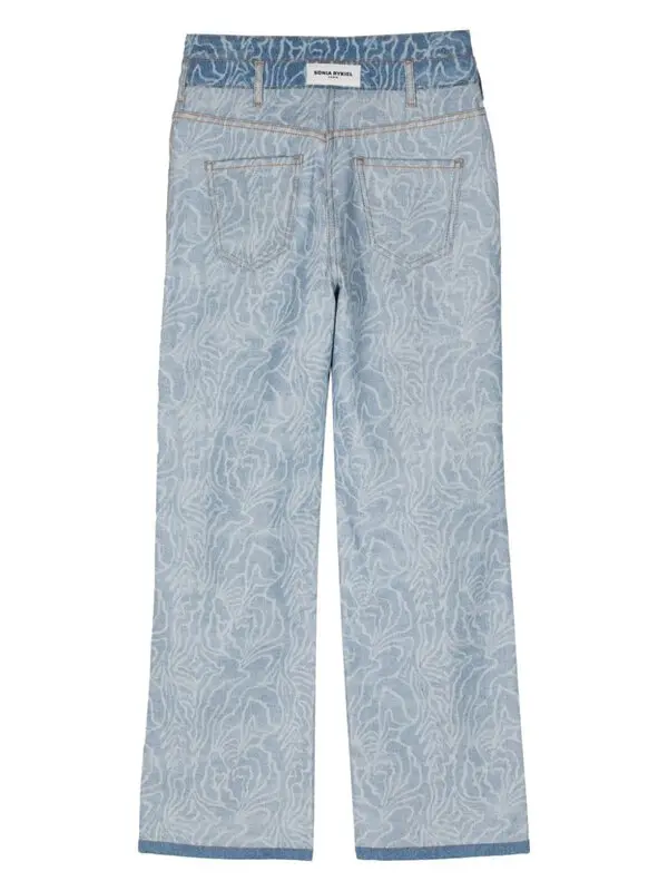 Sonia Rykiel Paris Zebra High-rise Flared Jeans